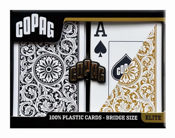 X-Copag 1546 Elite Bridge dupla plasztik kártya jumbo indexes (fekete-arany) - Medence Shop ...